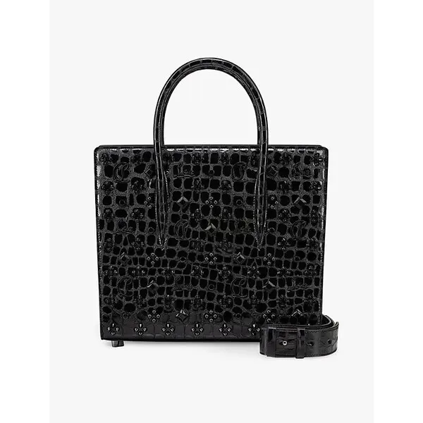 CHRISTIAN LOUBOUTIN Paloma Medium Leather Tote - Black