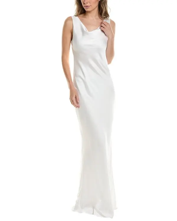 Buy Norma Kamali Deep Drape Neck Gown - White At 60% Off | Editorialist