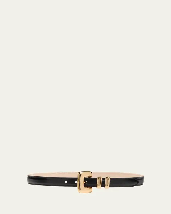 DEHANCHE Tetra Leather Belt - Black Gold