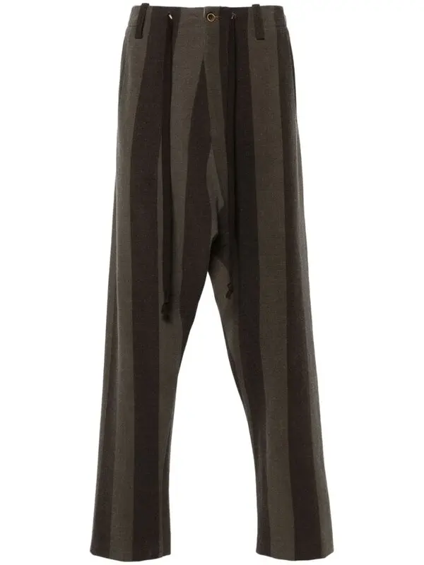 UMA WANG Striped Trousers - Brown