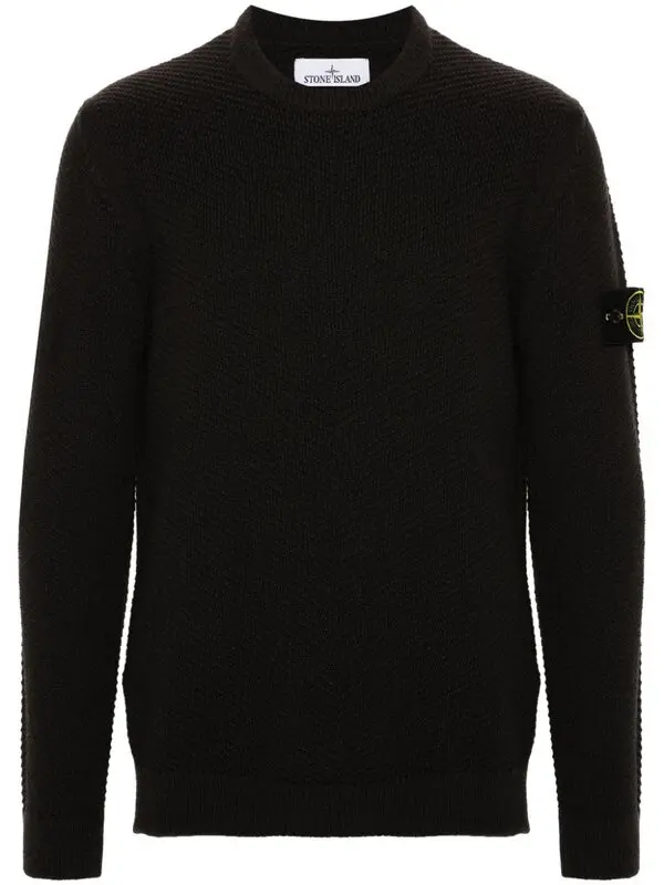 Stone Island Compass Badge Wool Jumper - Brown