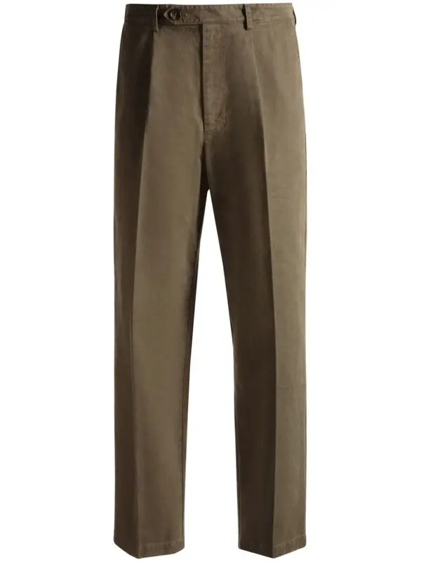Bally Pleated Wool Chino Trousers - Green