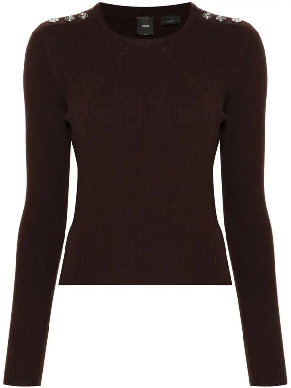 Pinko Love Birds-motif Sweater - Brown