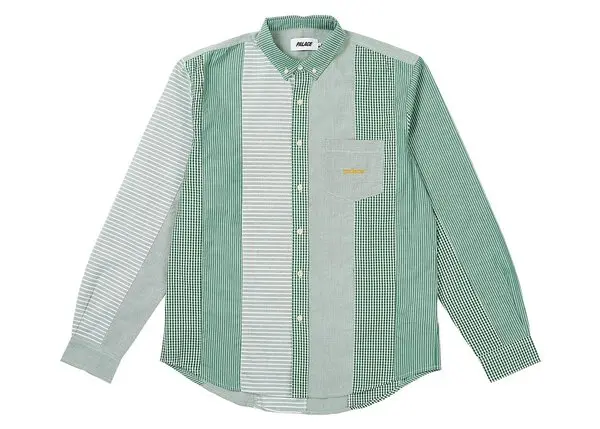 PALACE Patchwork Stripe Shirt - Green