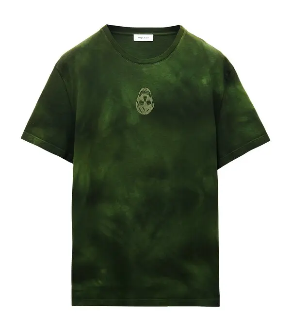 Alexander Mcqueen Cotton Skull Graphic T-Shirt Green Editorialist