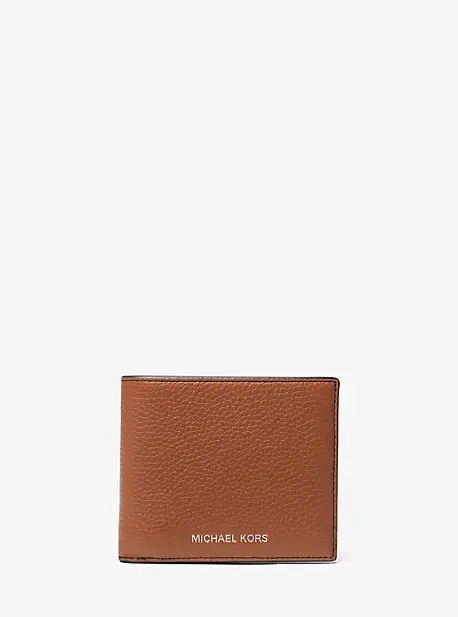 Michael Kors Cooper Pebbled Leather Billfold Wallet - Brown