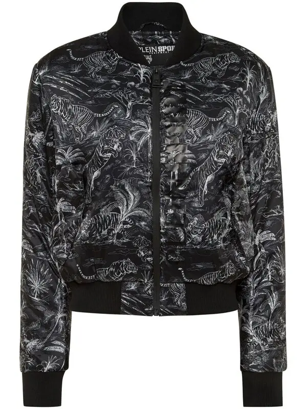 PLEIN SPORT Jungle-print Bomber Jacket