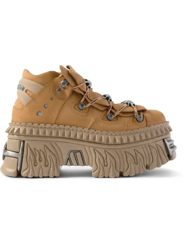 Vetements New Rock Embellished Suede Platform Sneakers Eu 43 In