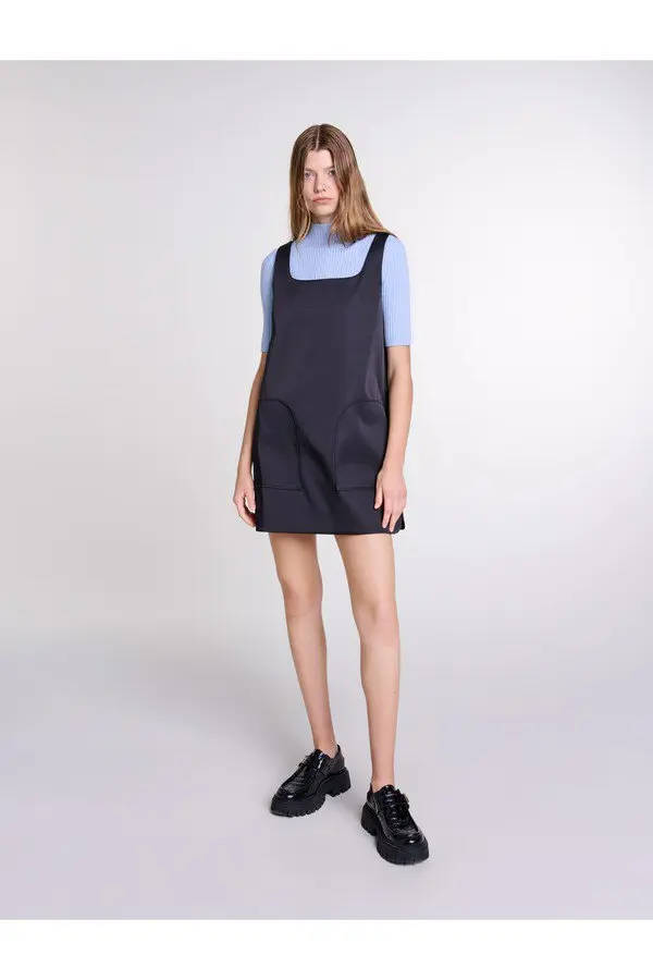black pinafore mini dress Patou