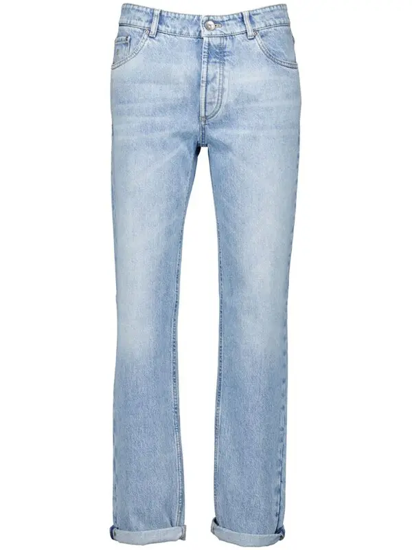 Brunello Cucinelli Logo-stitched Tapered Jeans