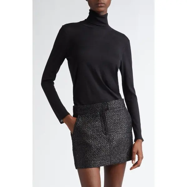 TOM FORD Fine Gauge Cashmere & Silk Turtleneck Sweater - Lb999 Black