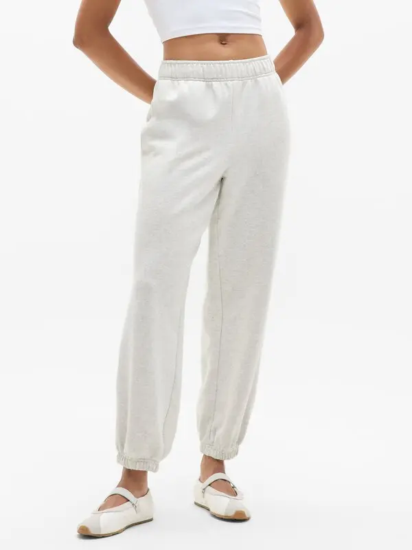 Athleta Forever Fleece High Rise Jogger - Fog Grey Heather
