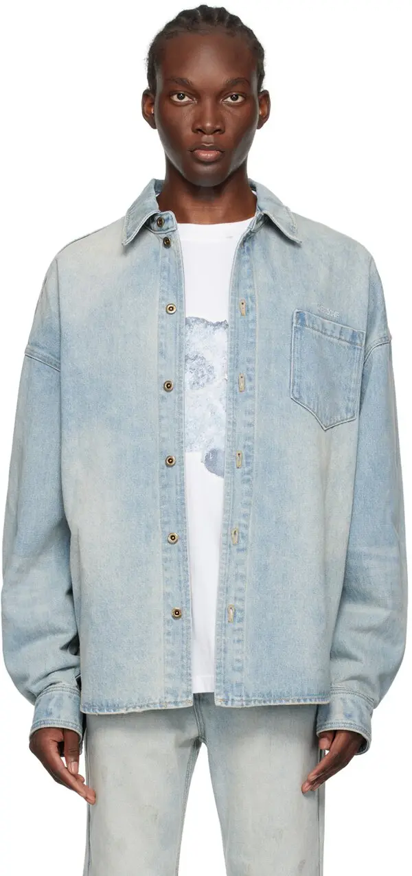 新品　We11done 　SKY LOOSE FIT DENIM JACKET we11done Women\u0027s Blue Button-Fastening Denim Jacket
