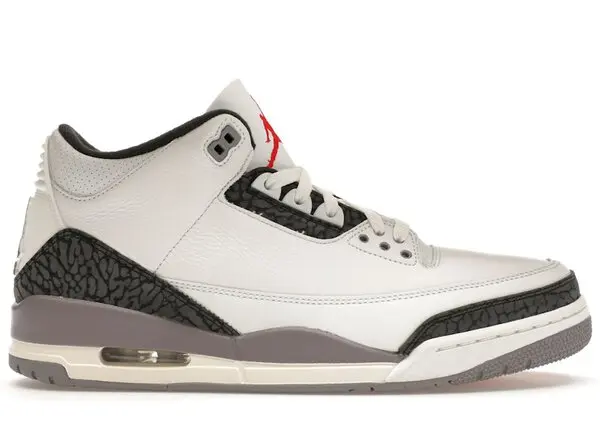 JORDAN 3 Retro Sneakers - Summit White/fire Red/cement Grey