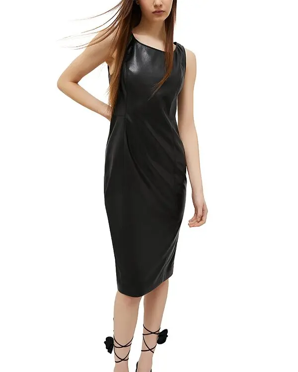 satin dress fashion Harper Faux Leather Dress main image 0