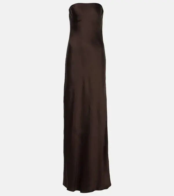 Norma Kamali Crêpe Satin Gown - Brown