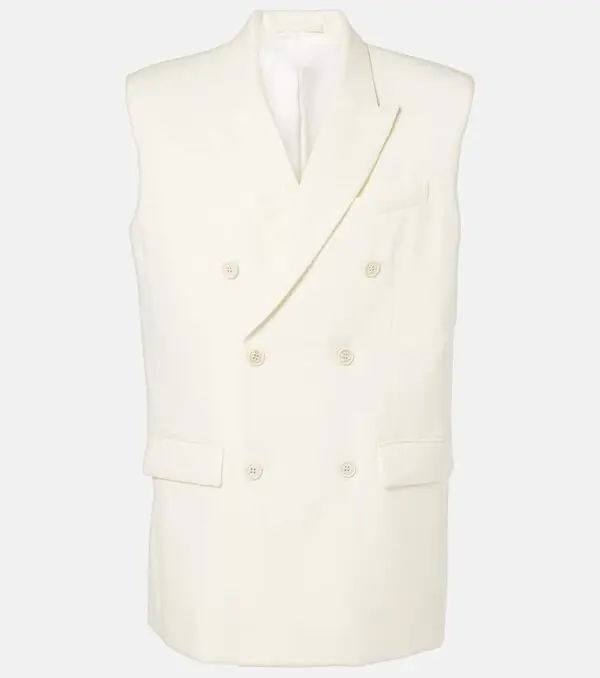 Wardrobe.NYC Double-breasted Wool Vest - White