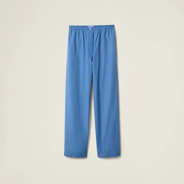 Miu Miu Poplin Pajama Pants - Sapphire Blue