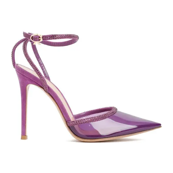 GIANVITO ROSSI Freesia Suede And Plexiglass Sandals