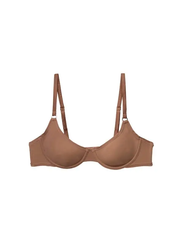 Fleur Du Mal Le Stretch Micro Demi Bra - Caramel