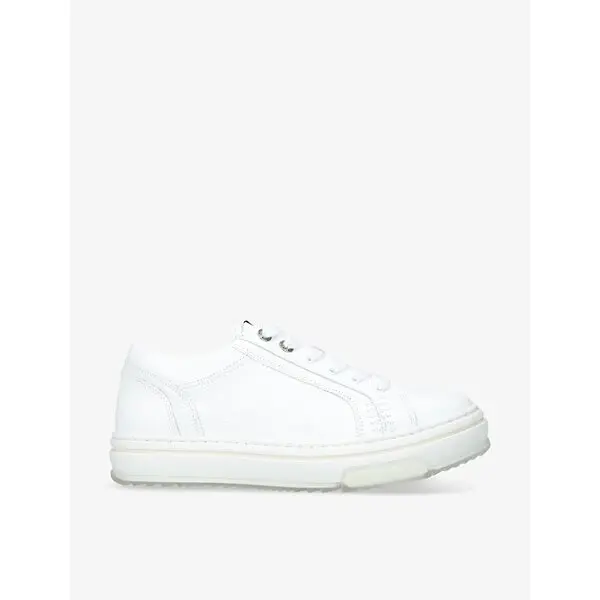 REPRESENT Htn Branded Leather Low-top Trainers - White