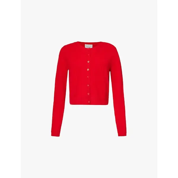 REFORMATION Clara Round-neck Cashmere Cardigan - Cherry