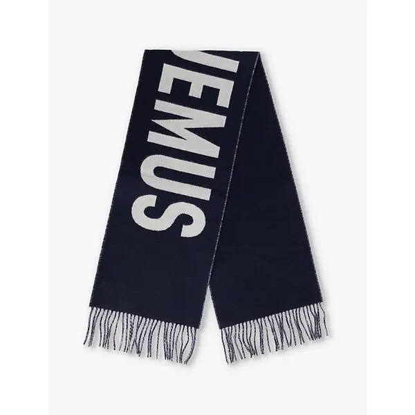 Jacquemus L'echarpe Wool-knitted Fringed Scarf - Navy