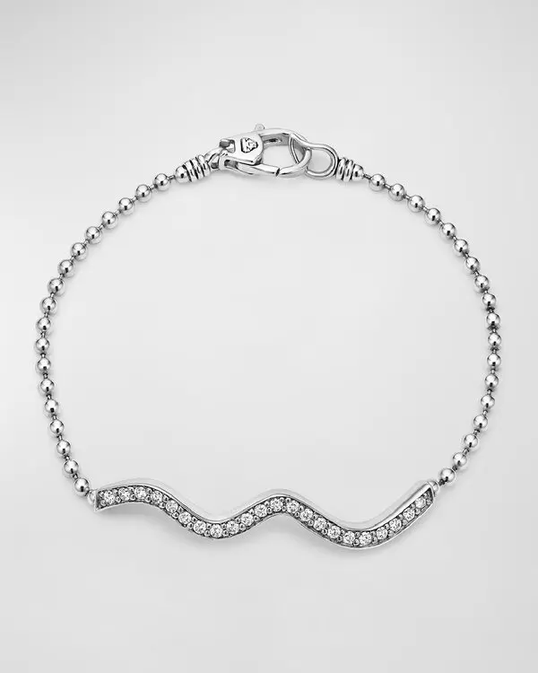 Lagos Caviar Spark Diamond Wave 45mm Chain Bracelet