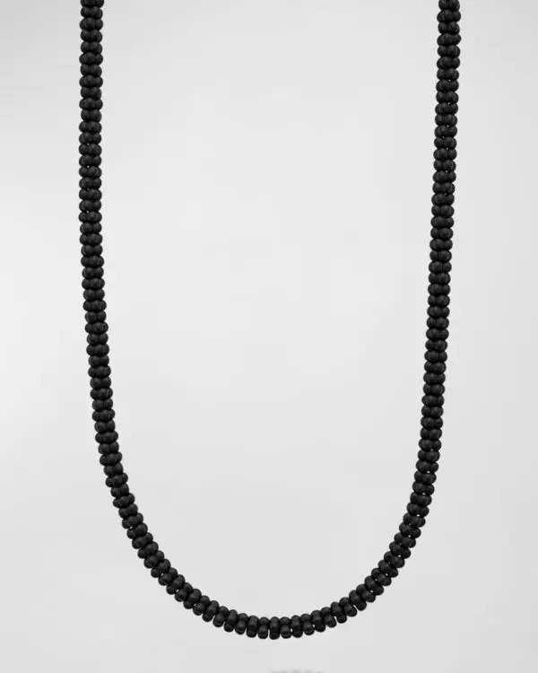 Lagos Sterling Silver And 18k Gold Ceramic Caviar Beaded Necklace - Black