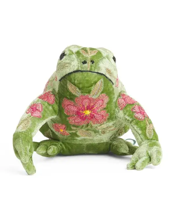 Anke Drechsel Silk Velvet Embroidered Megan Frog - Green | Editorialist