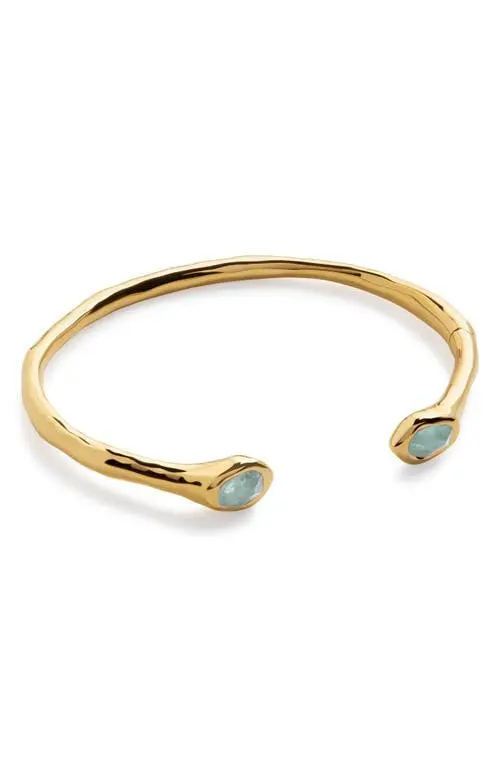Monica Vinader Odyssey Aquamarine Cuff Bracelet - 18ct Gold Vermeil/aquamarine