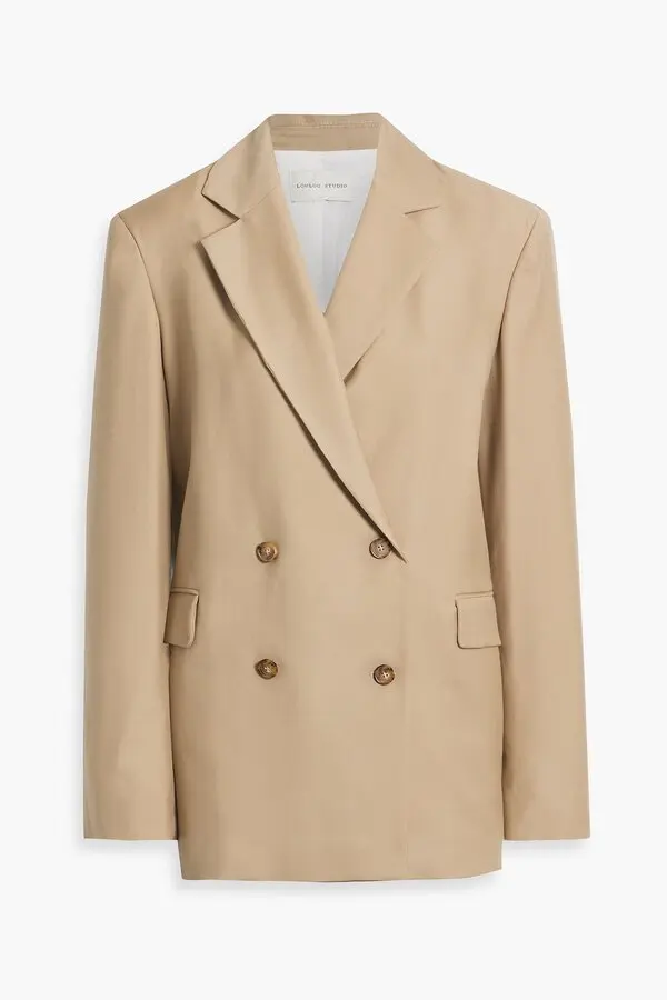 LOULOU STUDIO Donau Double-breasted Blazer - Sand