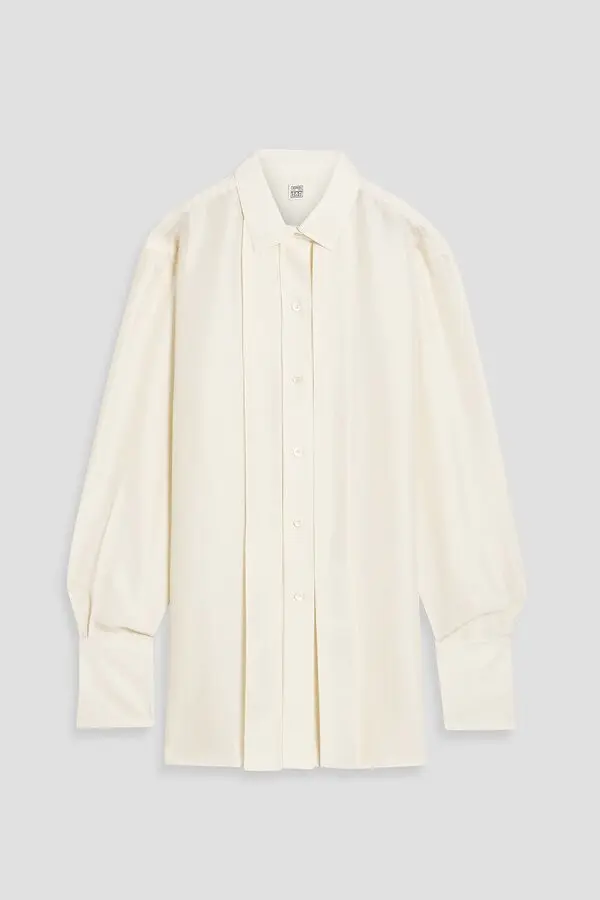 TOTÊME Pleated Silk Shirt - Cream