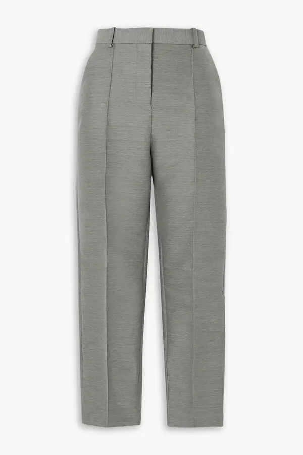 TOTÊME Pleated Tapered Woven Pants - Gray