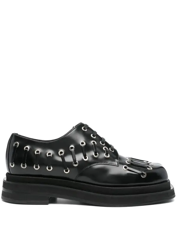 Simone Rocha Heart Toe Platform Derby Shoes In Black - 25% Off