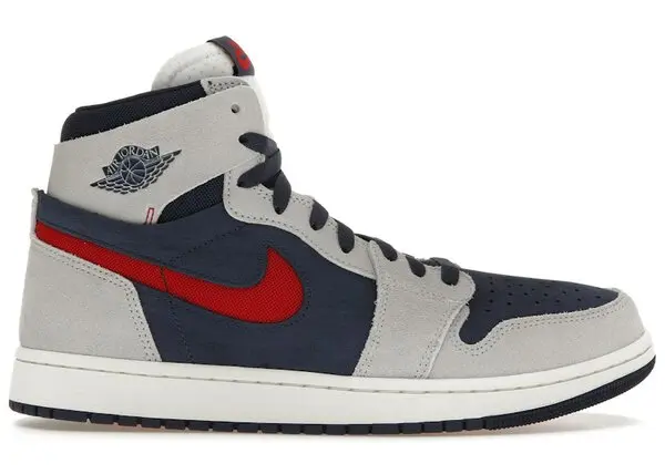 JORDAN 1 High Zoom Air Cmft 2 Sneakers - Midnight Navy Blue/varsity Red/neutral Grey
