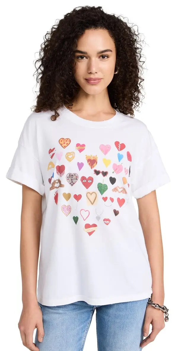 UNFORTUNATE PORTRAIT Hearts Graphic Boyfriend Tee