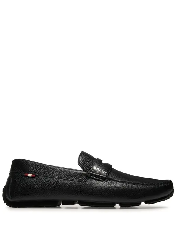 Bally Pilot Driver Grained Leather Loafers - Black