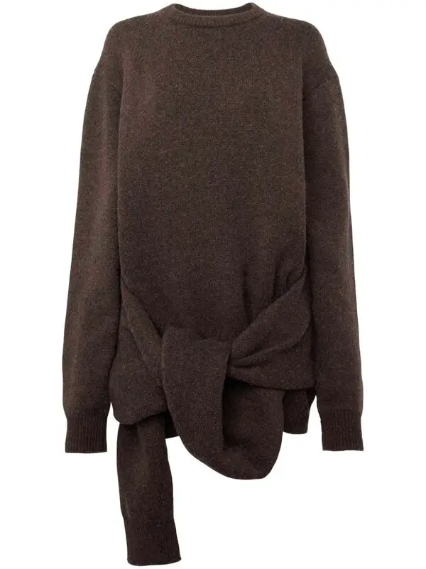 JW Anderson Tie-front Knit Sweater - Brown