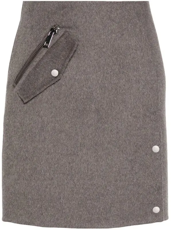 P.a.r.o.s.h Felted Wool Mini Skirt - Brown