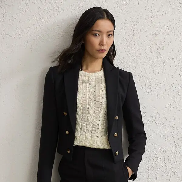 Ralph Lauren Spencer Wool Crepe Jacket - Black