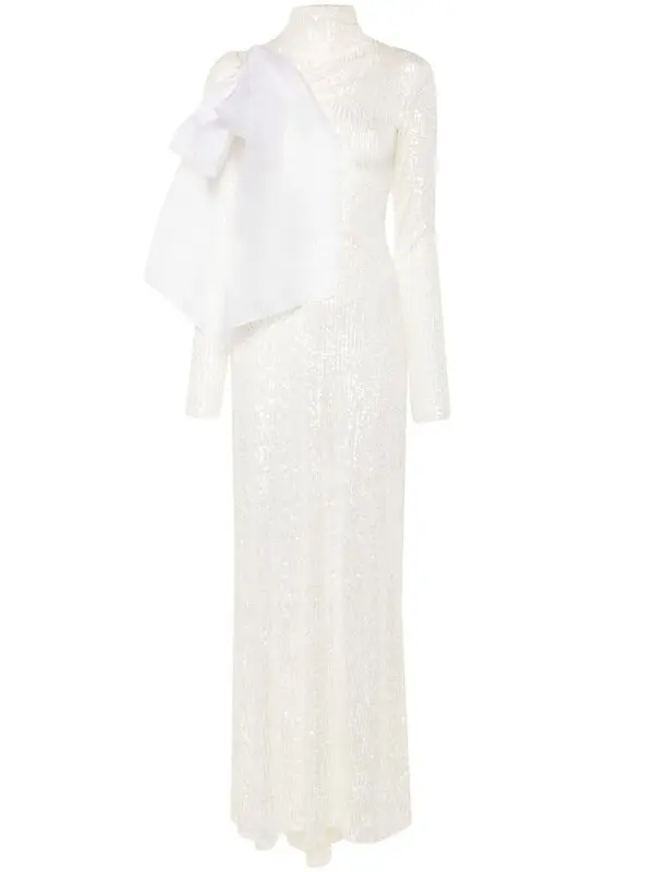 ATU BODY COUTURE Draped-detail Maxi Dress - White