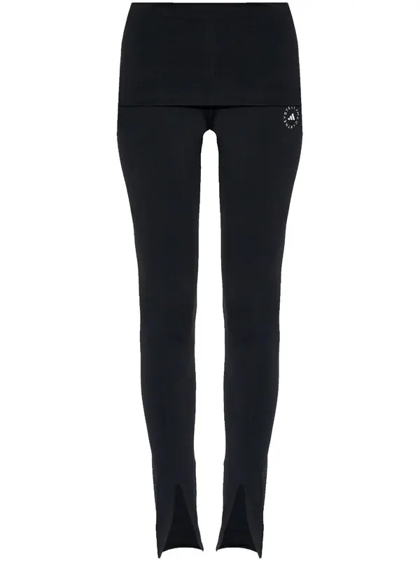 Adidas By Stella McCartney Logo-print High-waisted Leggings - Black