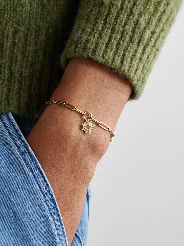 FOUNDRAE L'eternelle 18-karat And Enamel Chain Bracelet - Gold