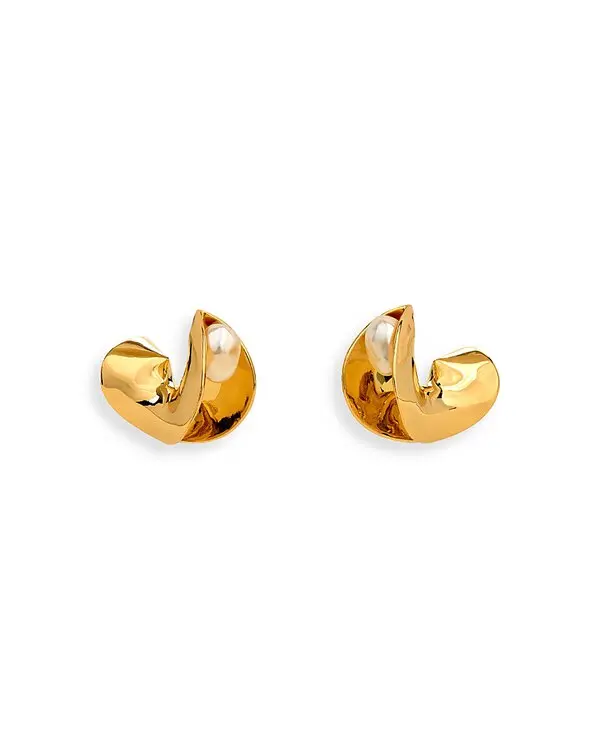 Cult Gaia Shira Baroque Cultured Freshwater Pearl Sculptural Drop Earrings - Gold/white
