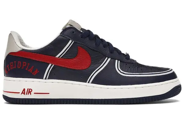 Nike Force 1 Low Sneakers - Midnight Navy Blue/varsity Red/sail