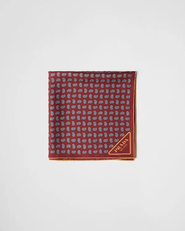 Prada Printed Silk Twill Scarf 55x55 - Grape Purple