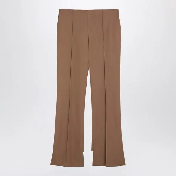 Chloé Asymmetrical Wool Trousers - Brown