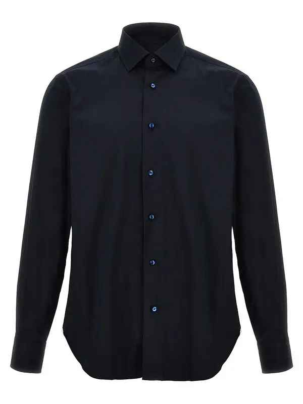 BARBA NAPOLI Poplin Shirt - Blue
