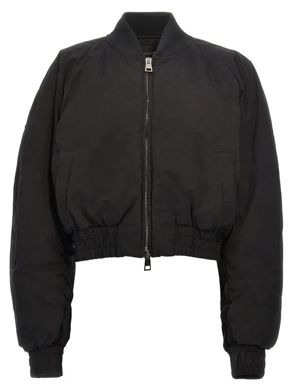 Andamane Sierra' Cropped Bomber Jacket - Black